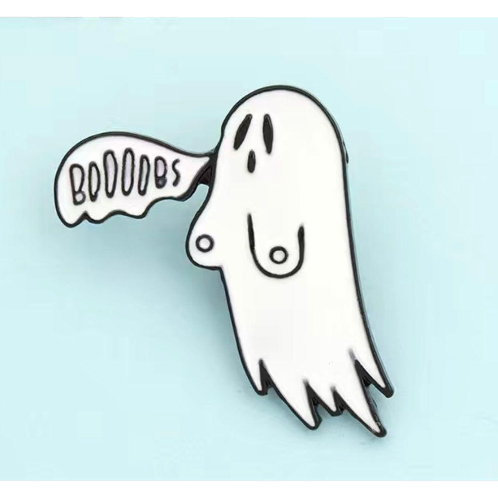 Boooobs Ghost Shaped- Enamel Pin – Jean Pool