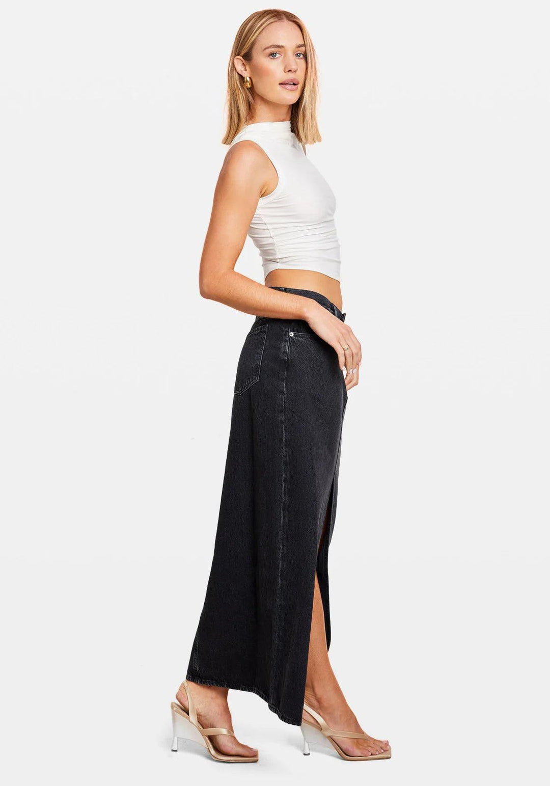 AGOLDE 'Leif Skirt' Vintage Wash Denim Maxi Skirt - Size 28 – Jean Pool